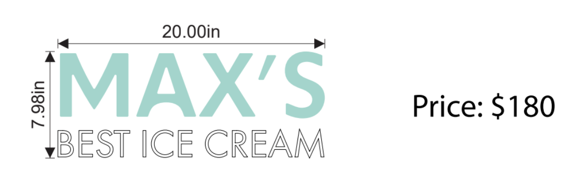 (4) direct to the wall signs 20-in wide (Angela) – Crafted 3D Signs